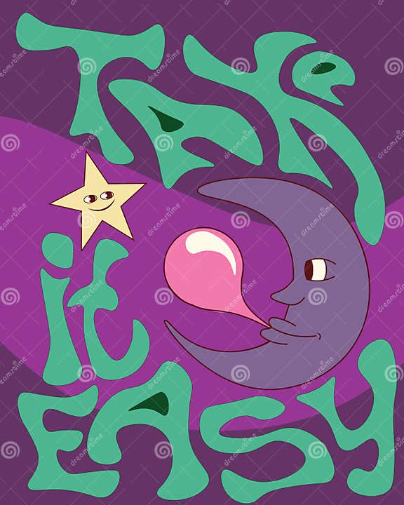 Groovy moon take it easy stock vector. Illustration of rounded - 269244815