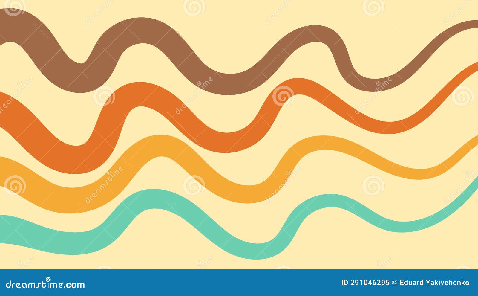 Groovy Line Wave Rainbow Abstract Retro Style Background Stock ...