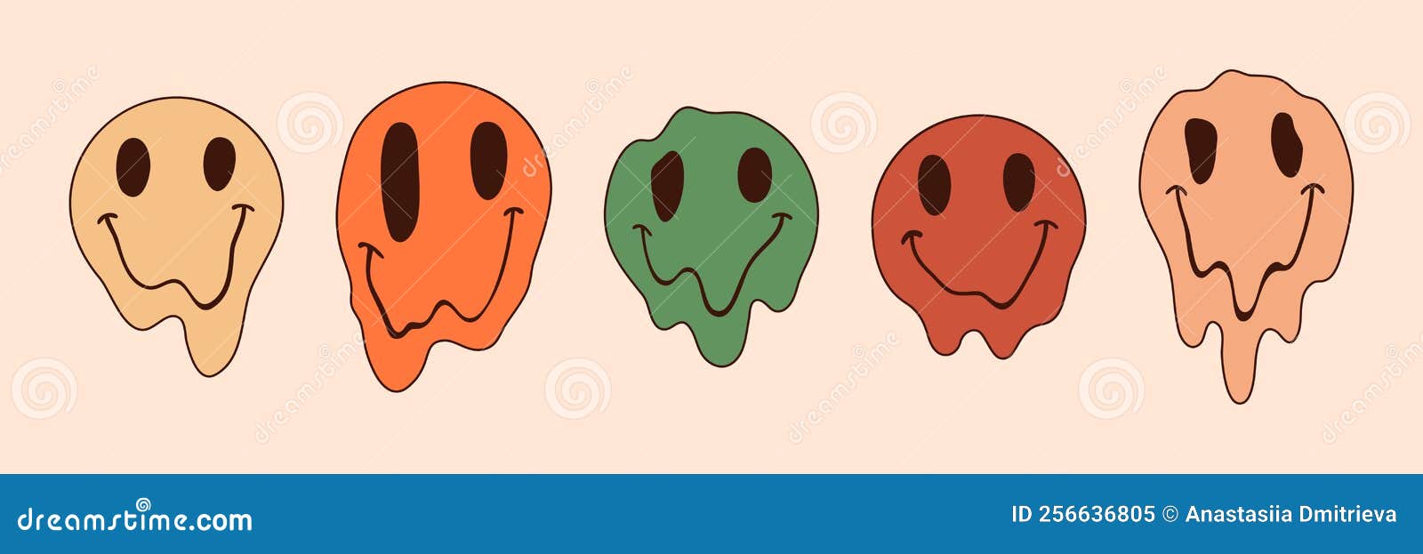 Groovy Melting Smiling Faces. Psychedelic Distorted Emoji Vector ... Groovy Melting Smiling Faces. Psychedelic Distorted Emoji Vector ...