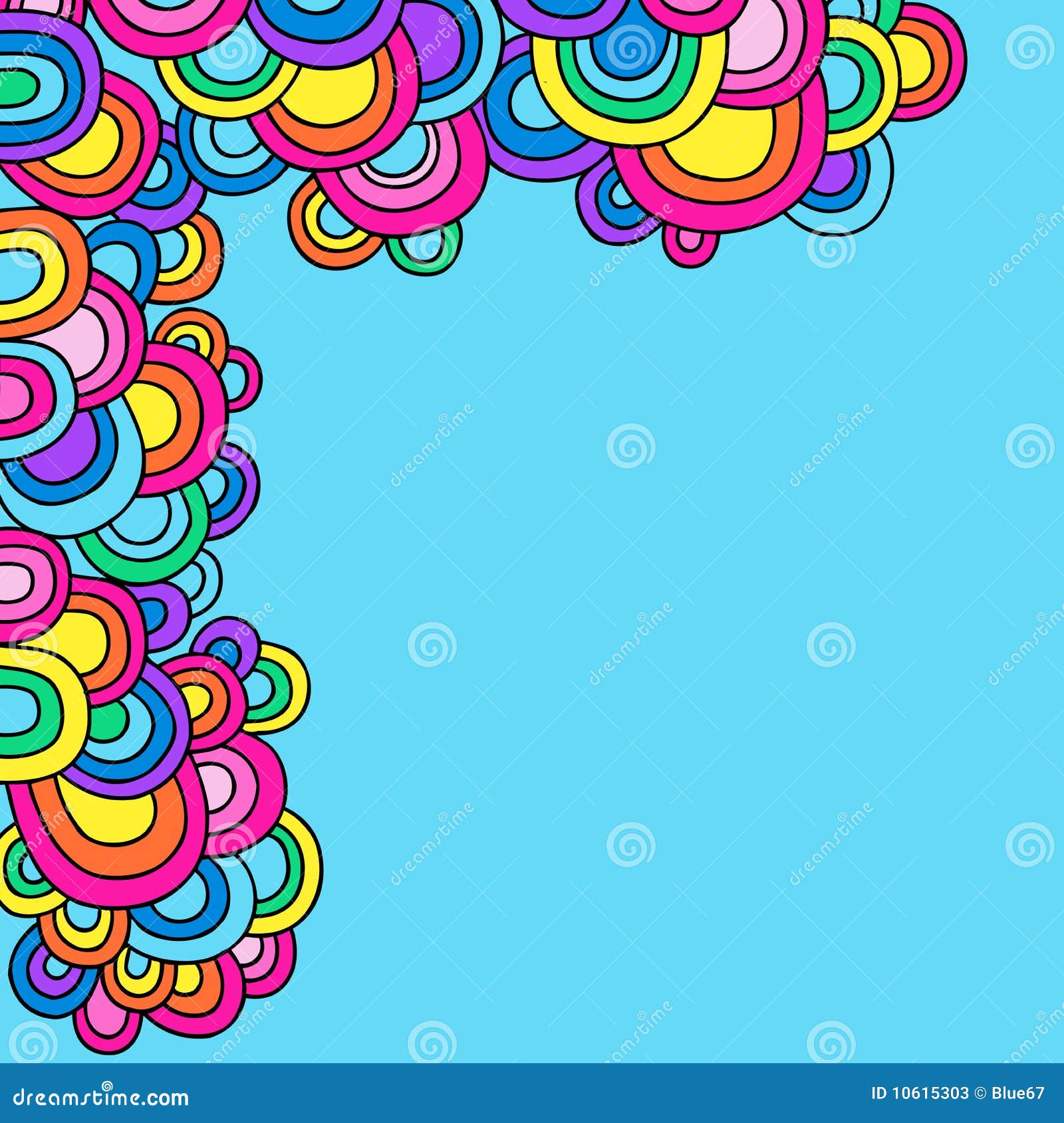 Groovy Psychedelic Doodle Circles Vector | CartoonDealer.com #10615303
