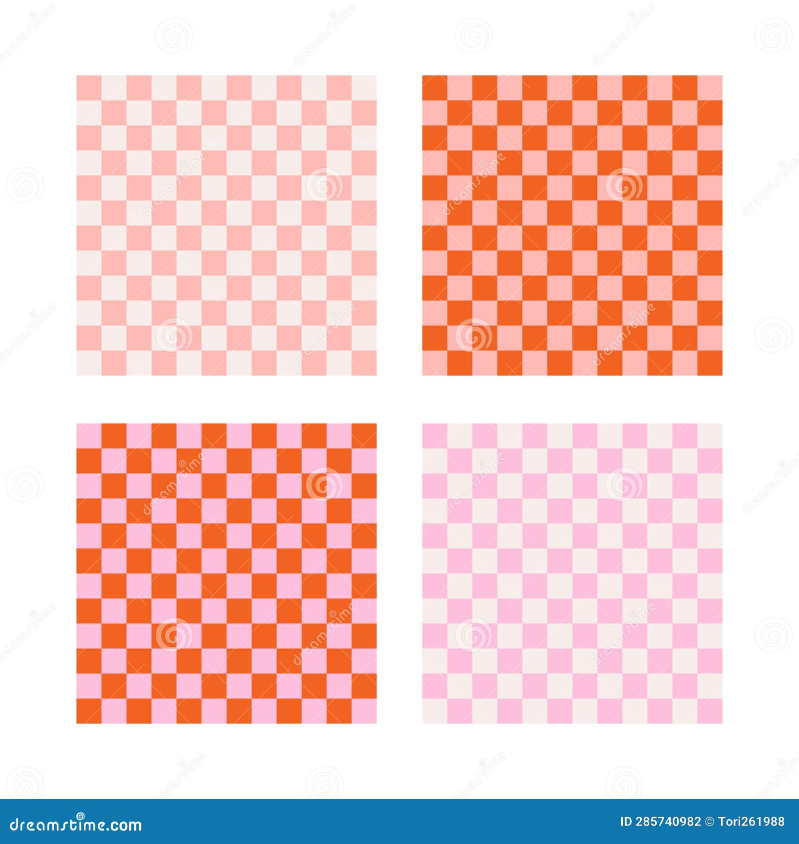 Groovy and Retro Boho Cute Checkerboard Pattern Stock Vector ...