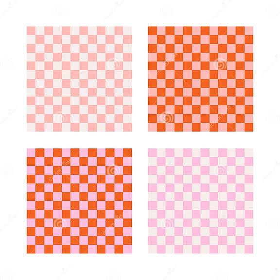 Groovy and Retro Boho Cute Checkerboard Pattern Stock Vector ...