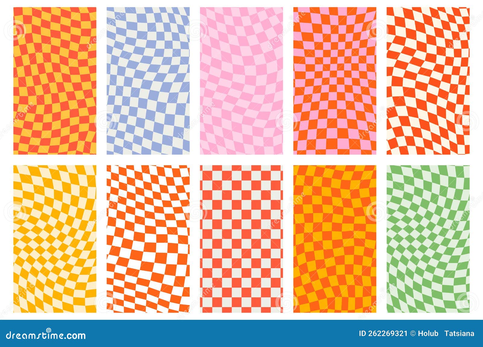 Groovy Retro Pattern Background in Psychedelic Checkered Backdrop Style ...
