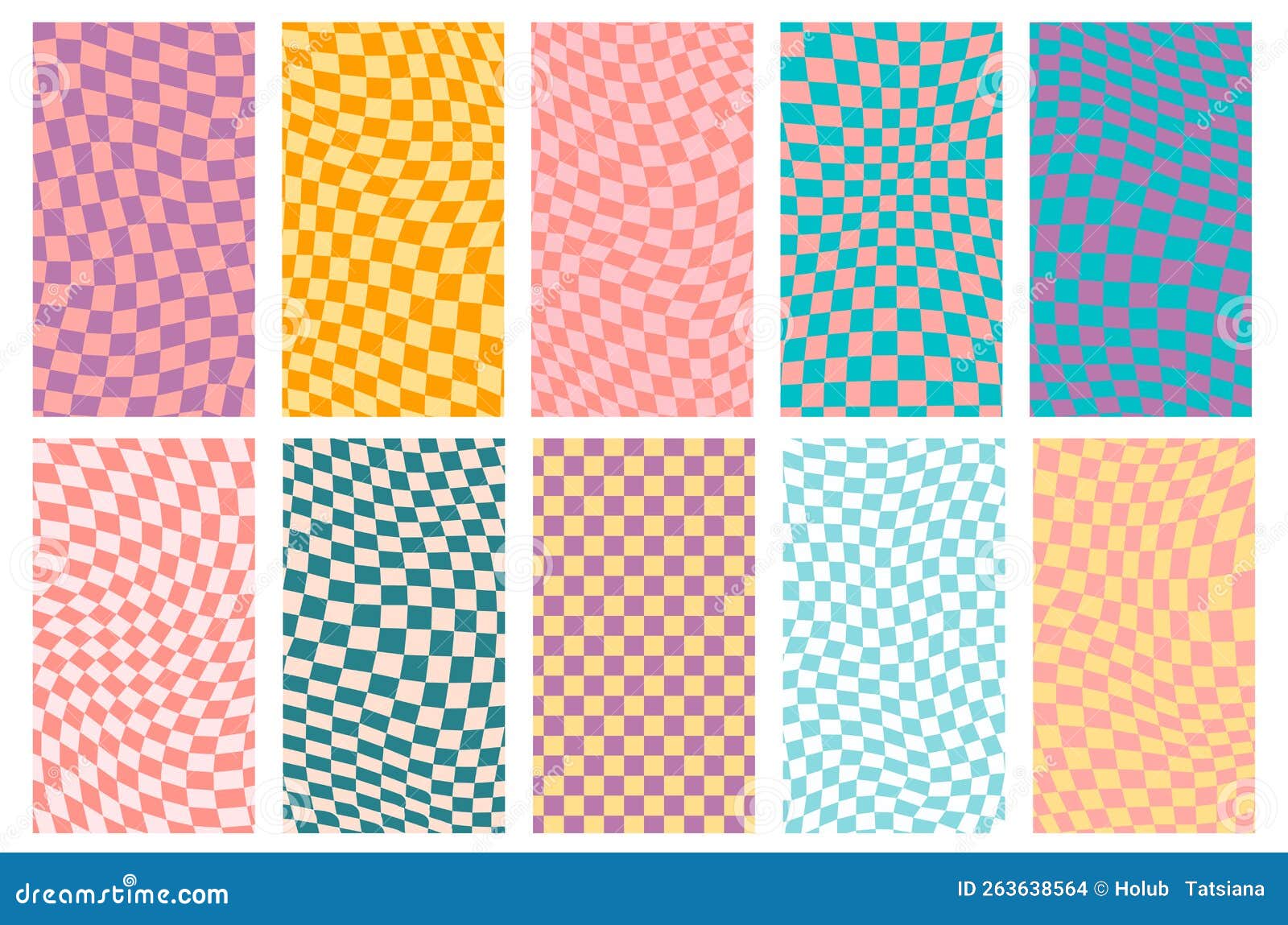 Groovy Retro Pattern Background in Psychedelic Checkered Backdrop Style ...