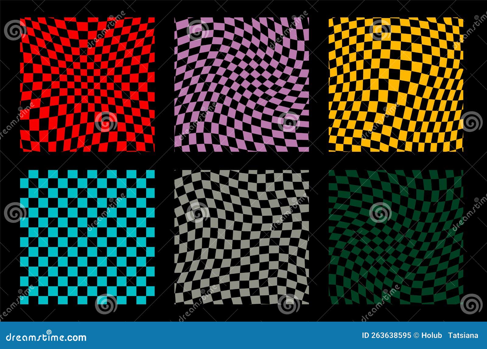 Groovy Retro Pattern Background in Psychedelic Checkered Backdrop Style ...