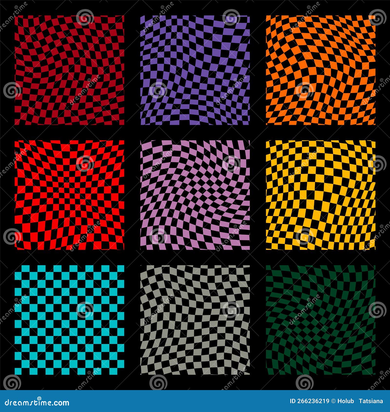 Groovy Retro Pattern Background in Psychedelic Checkered Backdrop Style ...