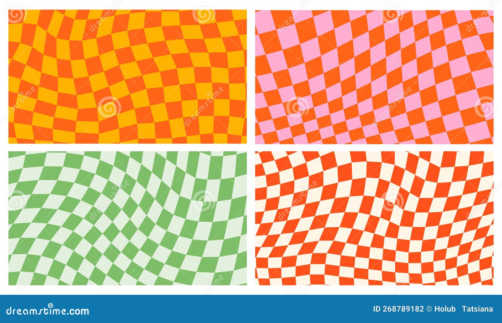 Groovy Retro Pattern Background in Psychedelic Checkered Backdrop Style ...