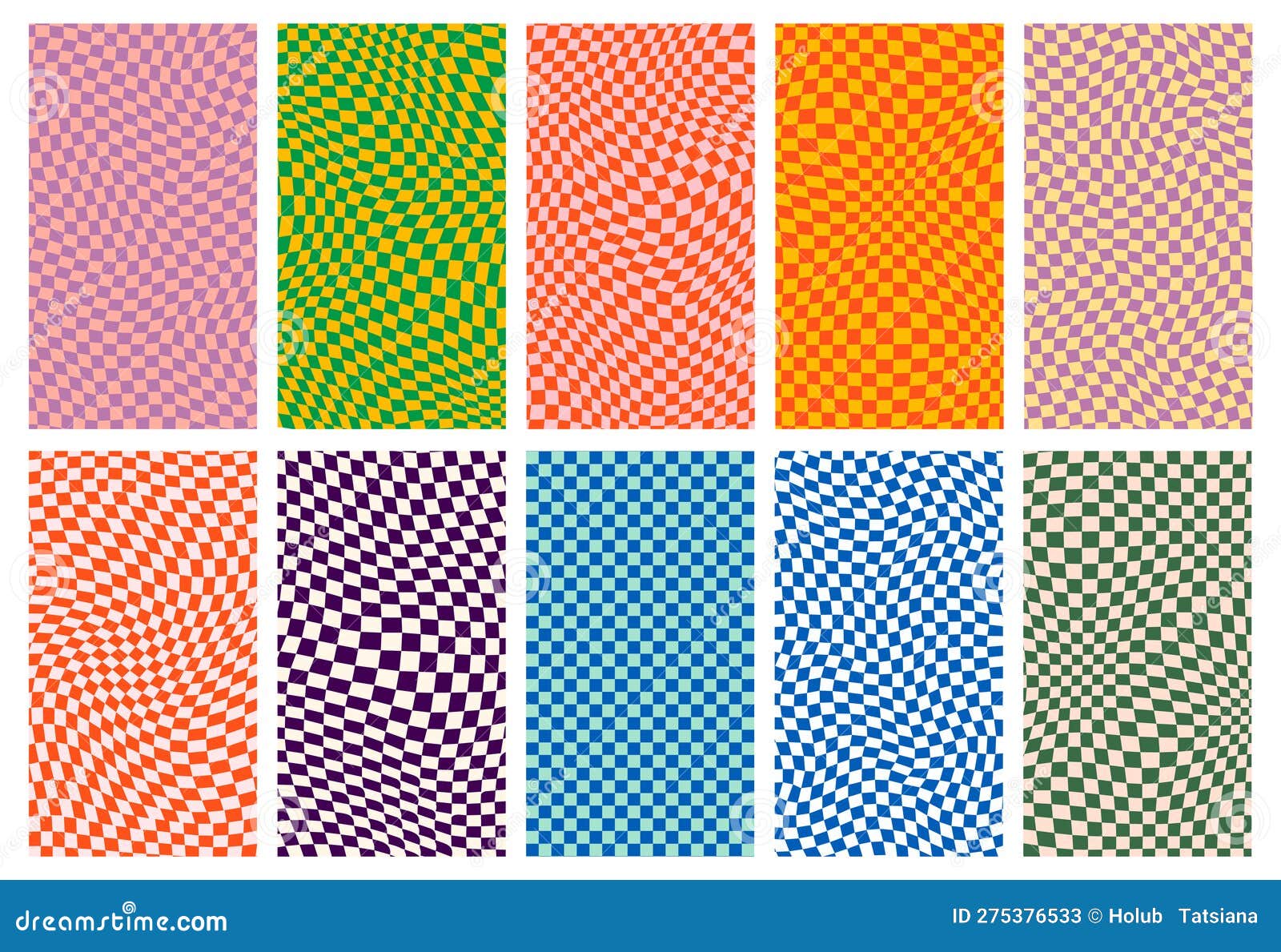 Groovy Retro Pattern Background in Psychedelic Checkered Backdrop Style ...