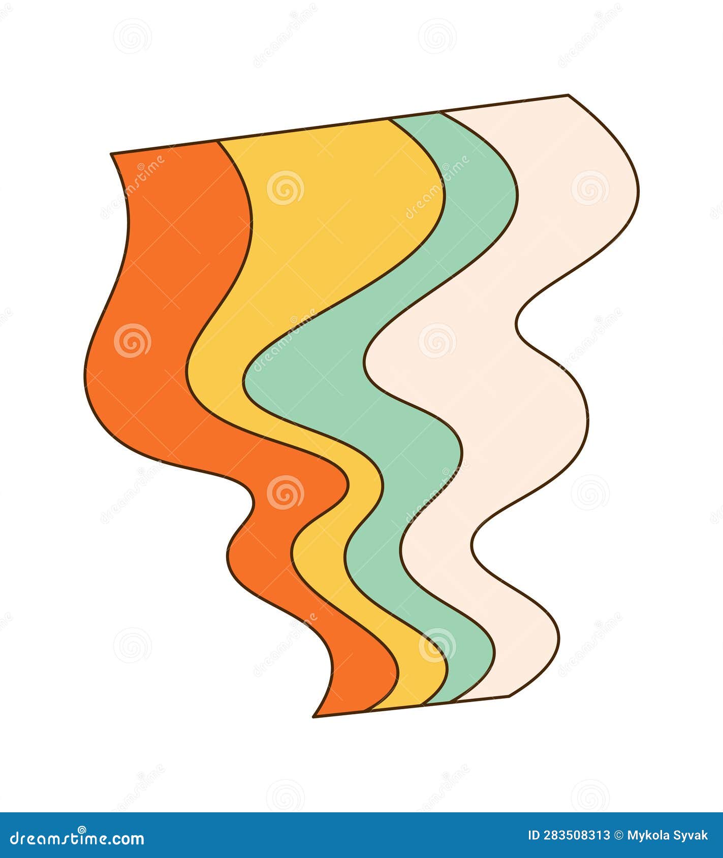 Groovy Retro Wave stock vector. Illustration of hippie - 283508313
