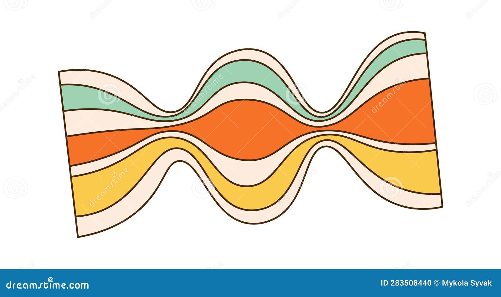 Groovy Retro Wave stock vector. Illustration of retro - 283508440