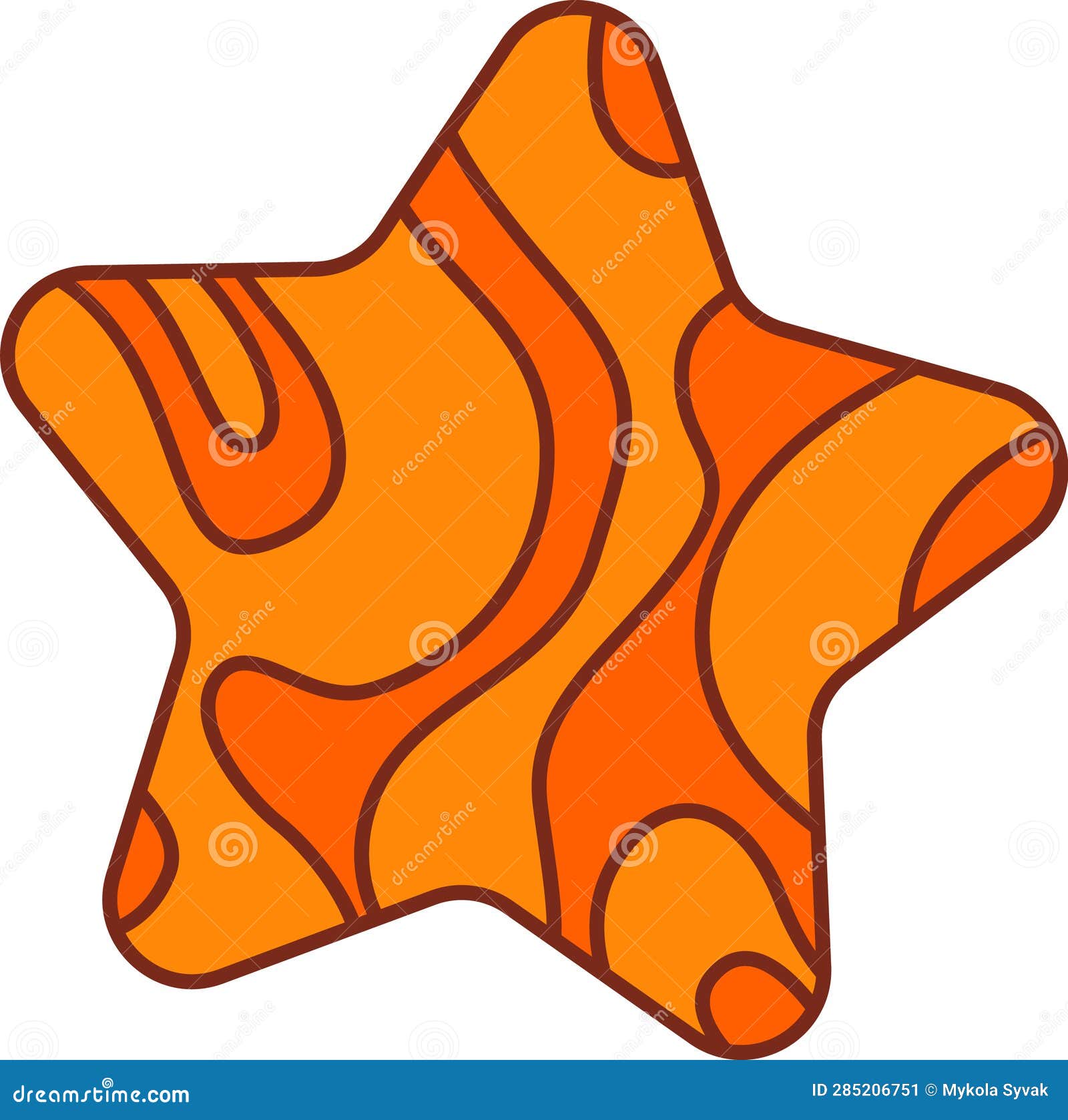 Groovy Star Icon stock vector. Illustration of star - 285206751