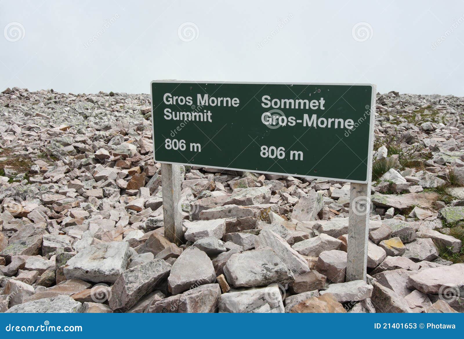 Gros Morne Summit Sign stock image. Image of morne, national - 21401653