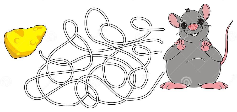 Gros rat et labyrinthe illustration stock. Illustration du nature ...