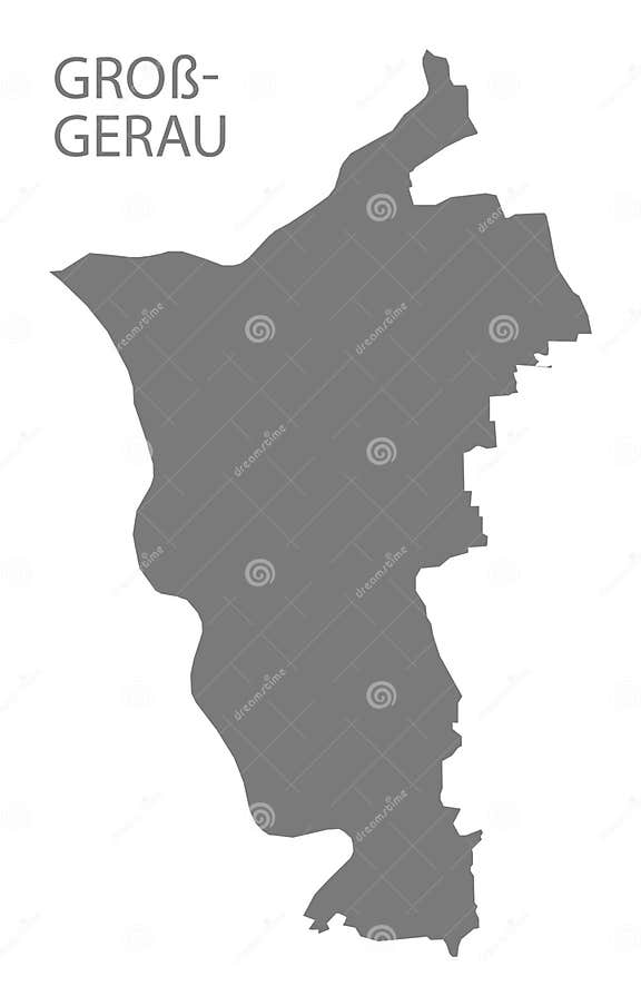 Gross-Gerau Grey County Map of Hessen Germany Stock Illustration ...