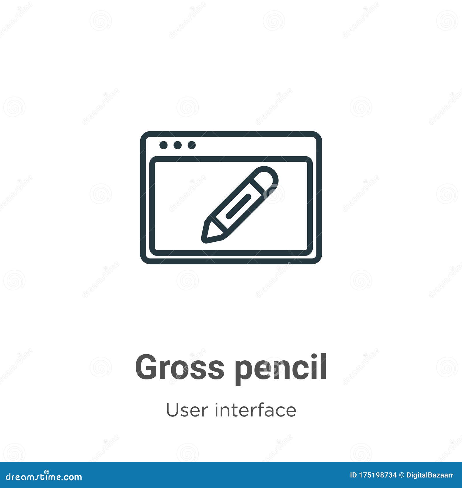 Gross Pencil Vector Icon On White Background. Flat Vector Gross Pencil ...