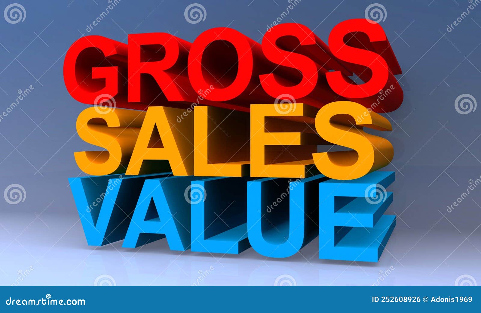 Gross sales value on blue stock illustration. Illustration of market ...
