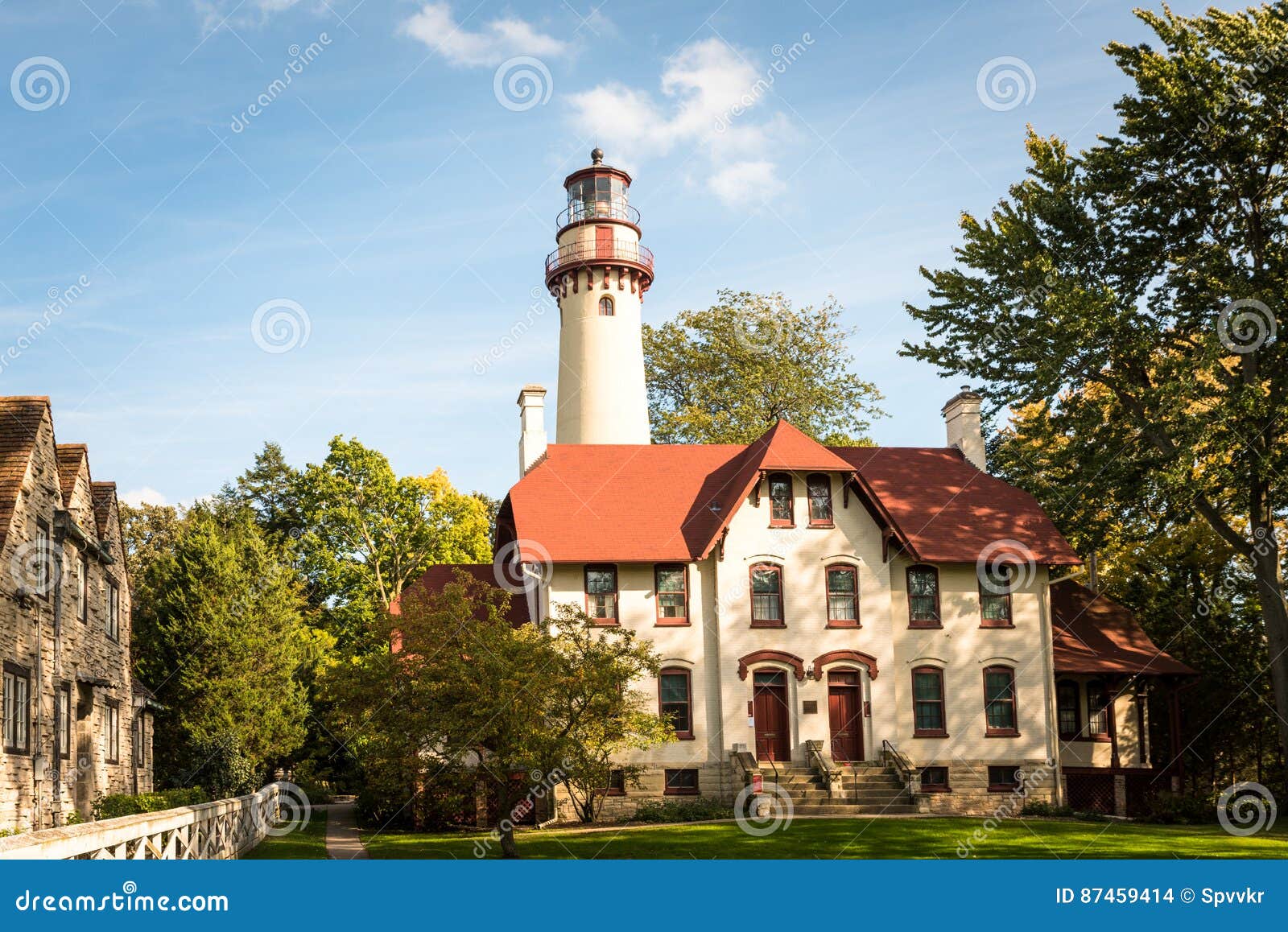 Grosse Point Lighthouse stock photo. Image of michigan - 87459414