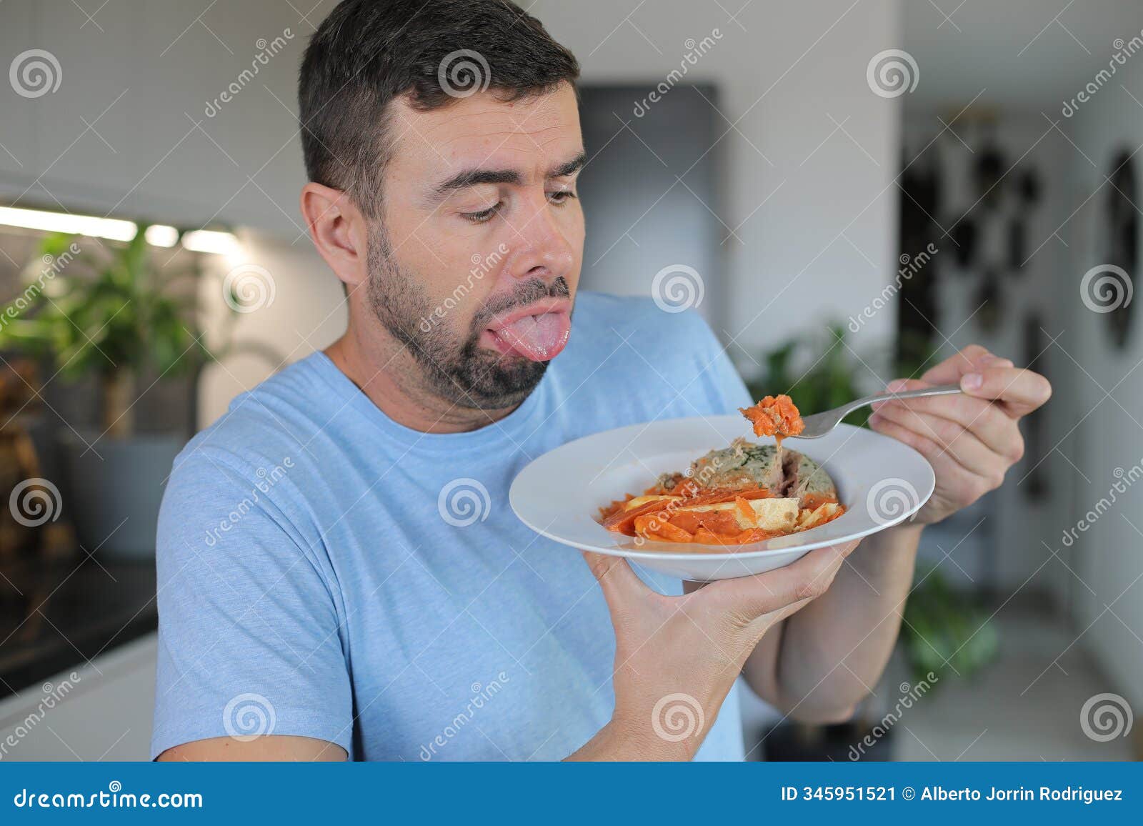 Grossed Out Man Disliking His Meal Stock Image - Image of rudeness ...