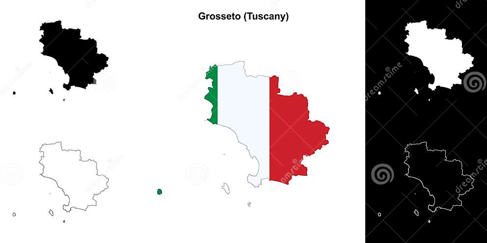 Grosseto outline map stock vector. Illustration of design - 334662164