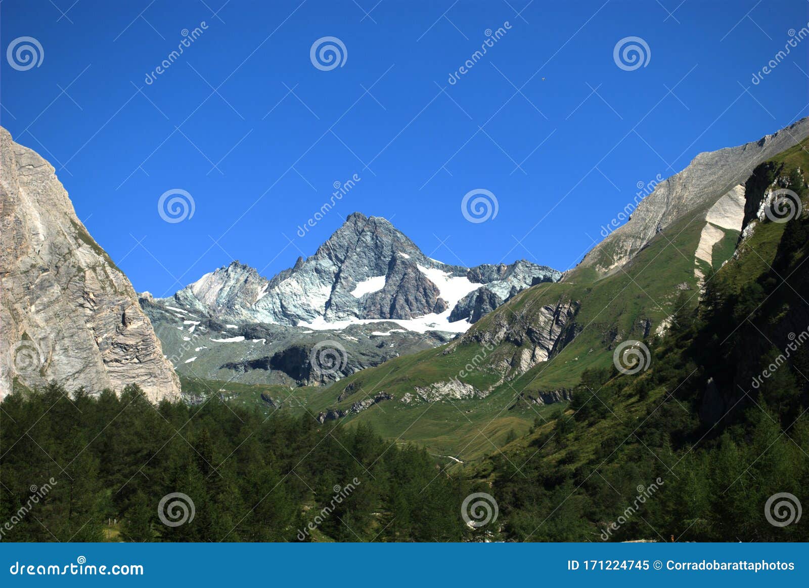 The Grossglockner at the End of Spring Stock Image - Image of bright ...