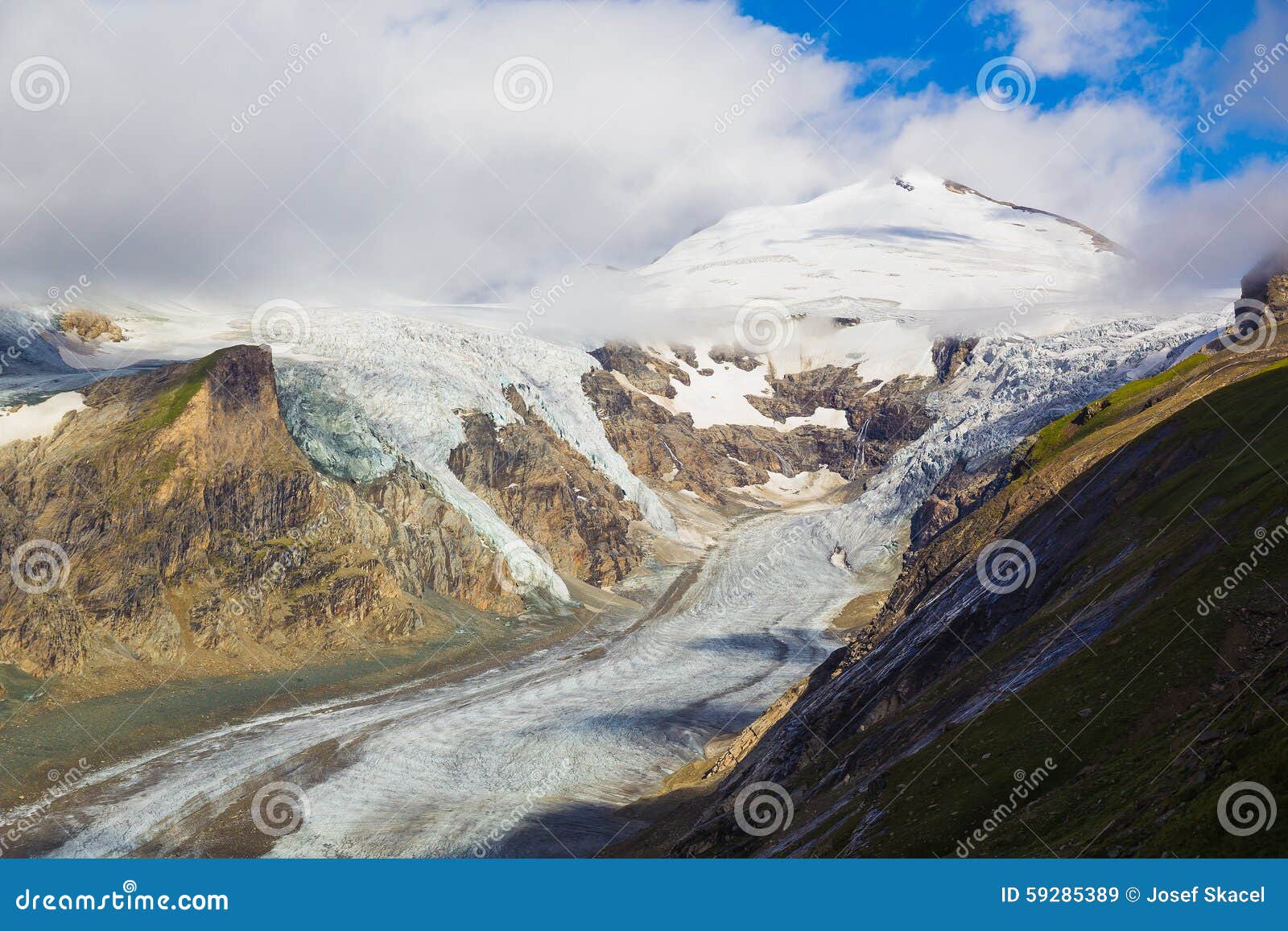 Grossglockner with Pasterze Glacier, Alps, Austria Stock Image - Image ...
