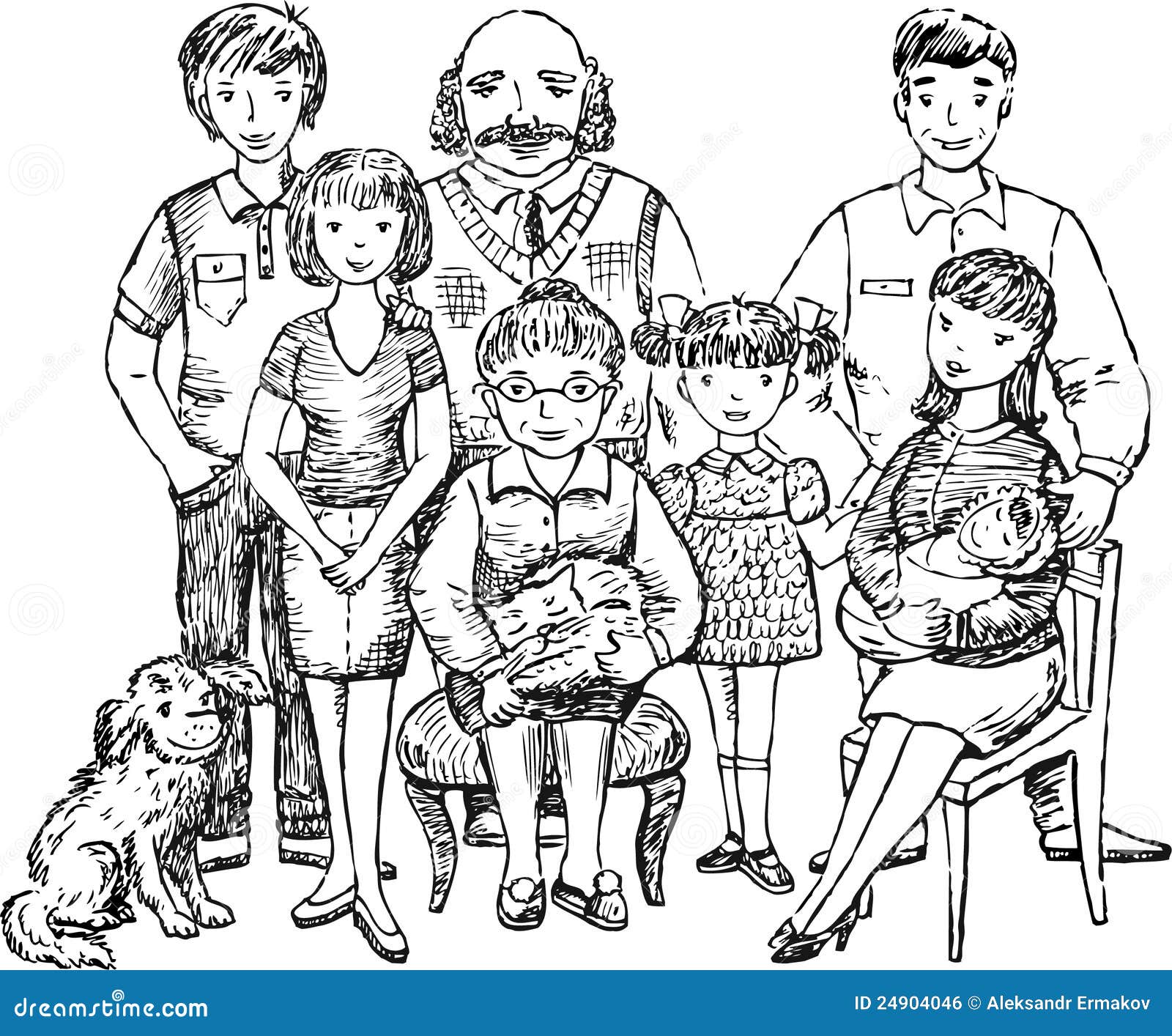 Big Family Members Colouring Pages Sketch Coloring Page