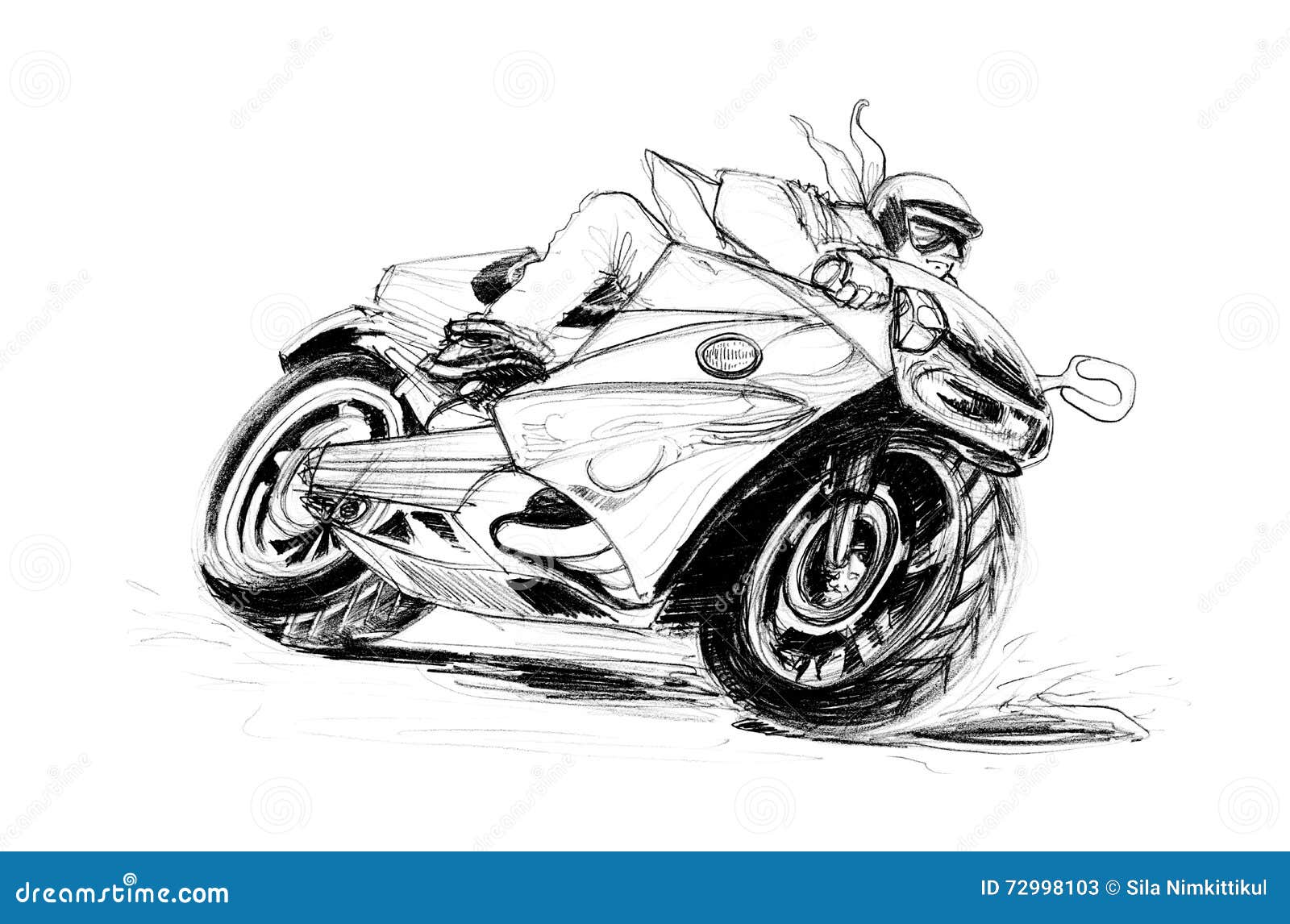 Grote Fiets Die Op De Wegkromme Berijden Stock Illustratie ...