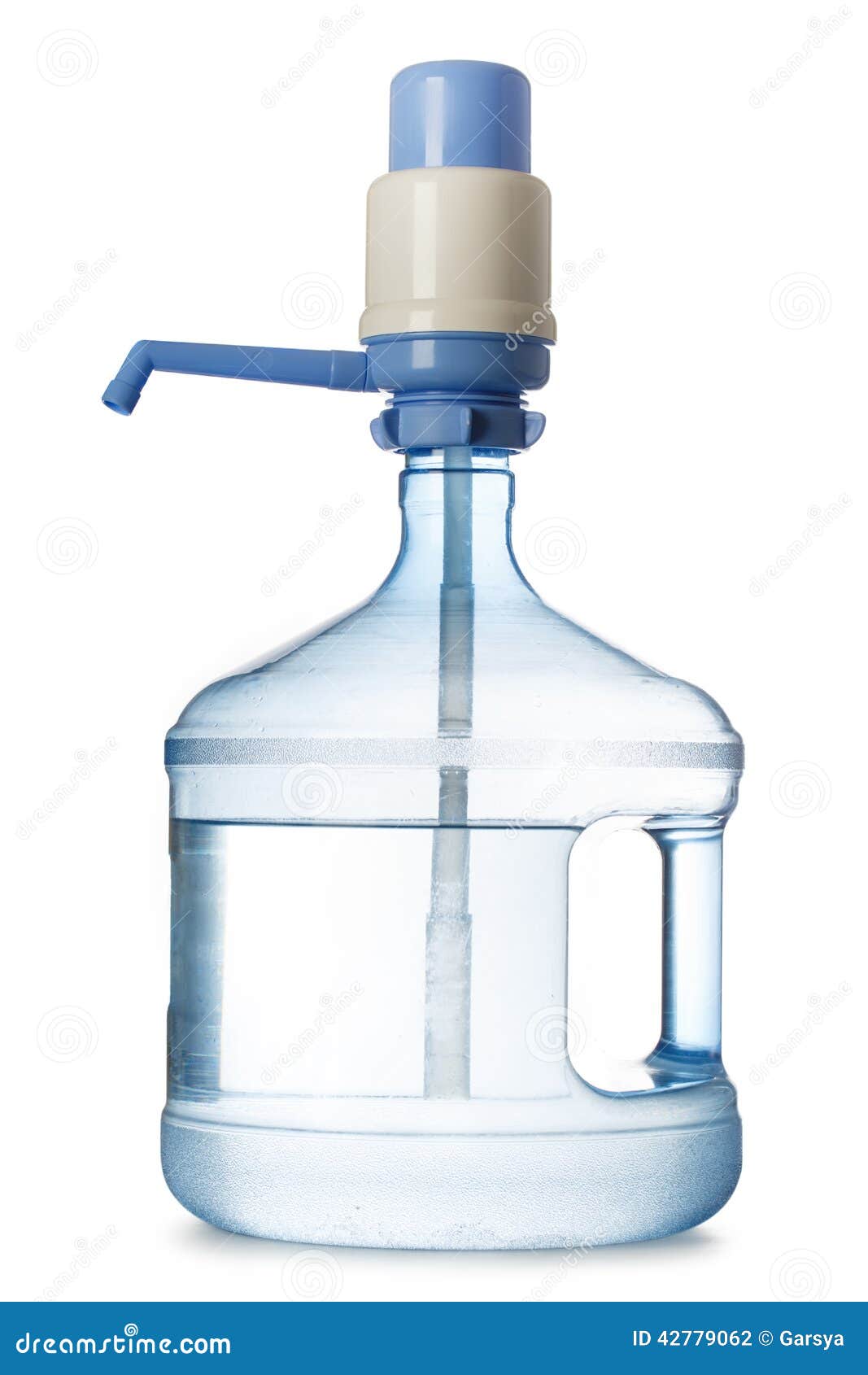 Grote fles water met pomp stock foto. Image of volledig - 42779062