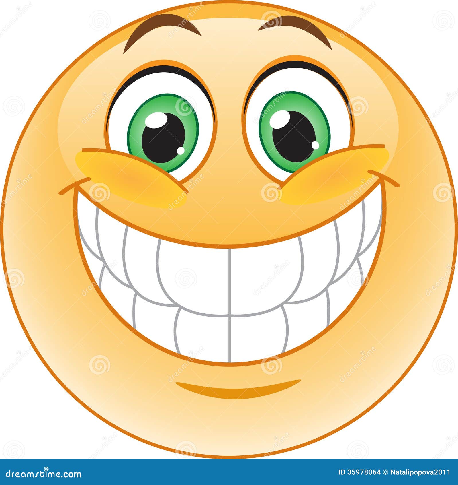 Grote glimlach emoticon vector illustratie. Illustratie bestaande uit ...
