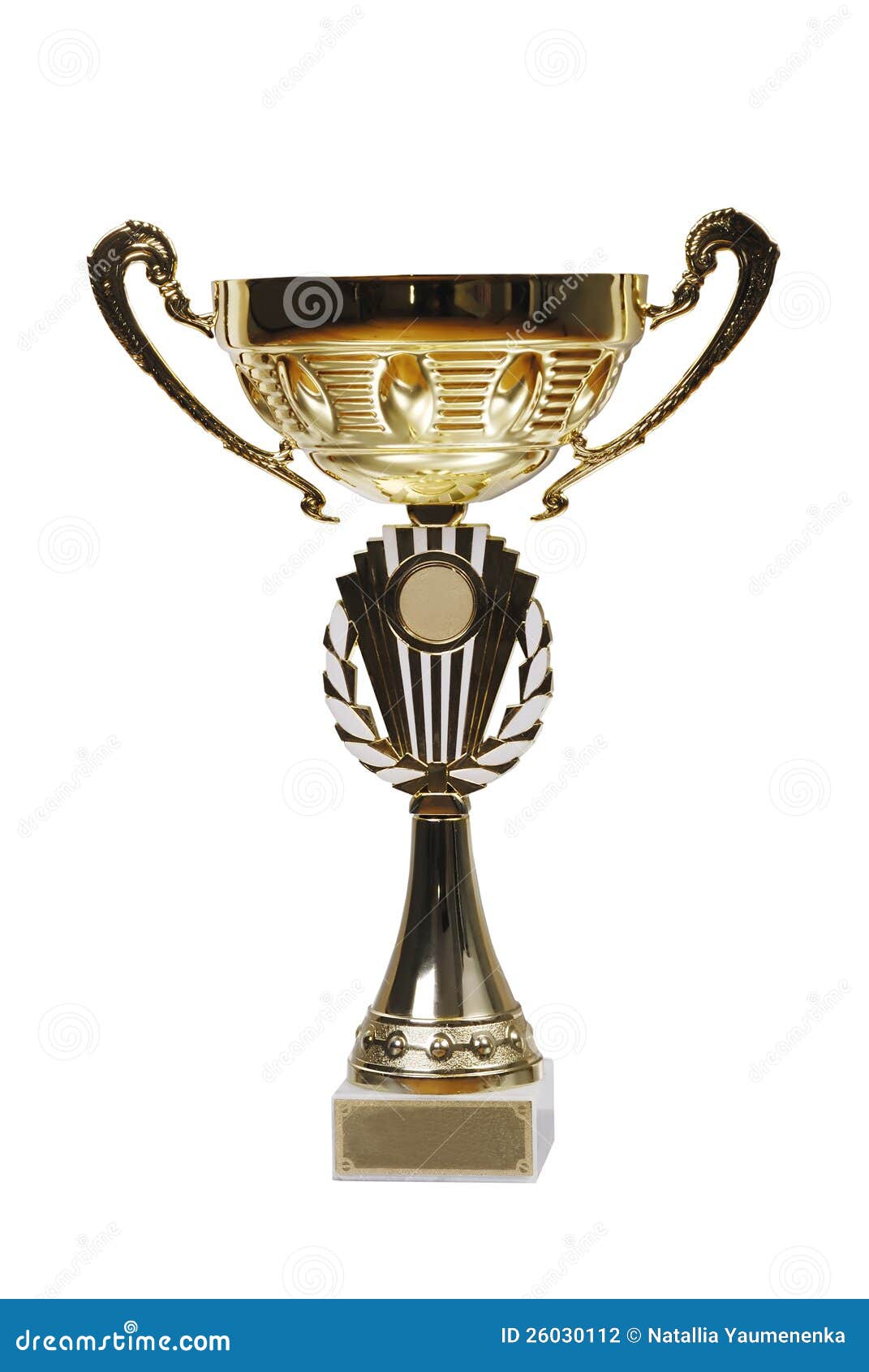 Grote gouden trofee stock foto. Image of bereik, olympiade - 26030112