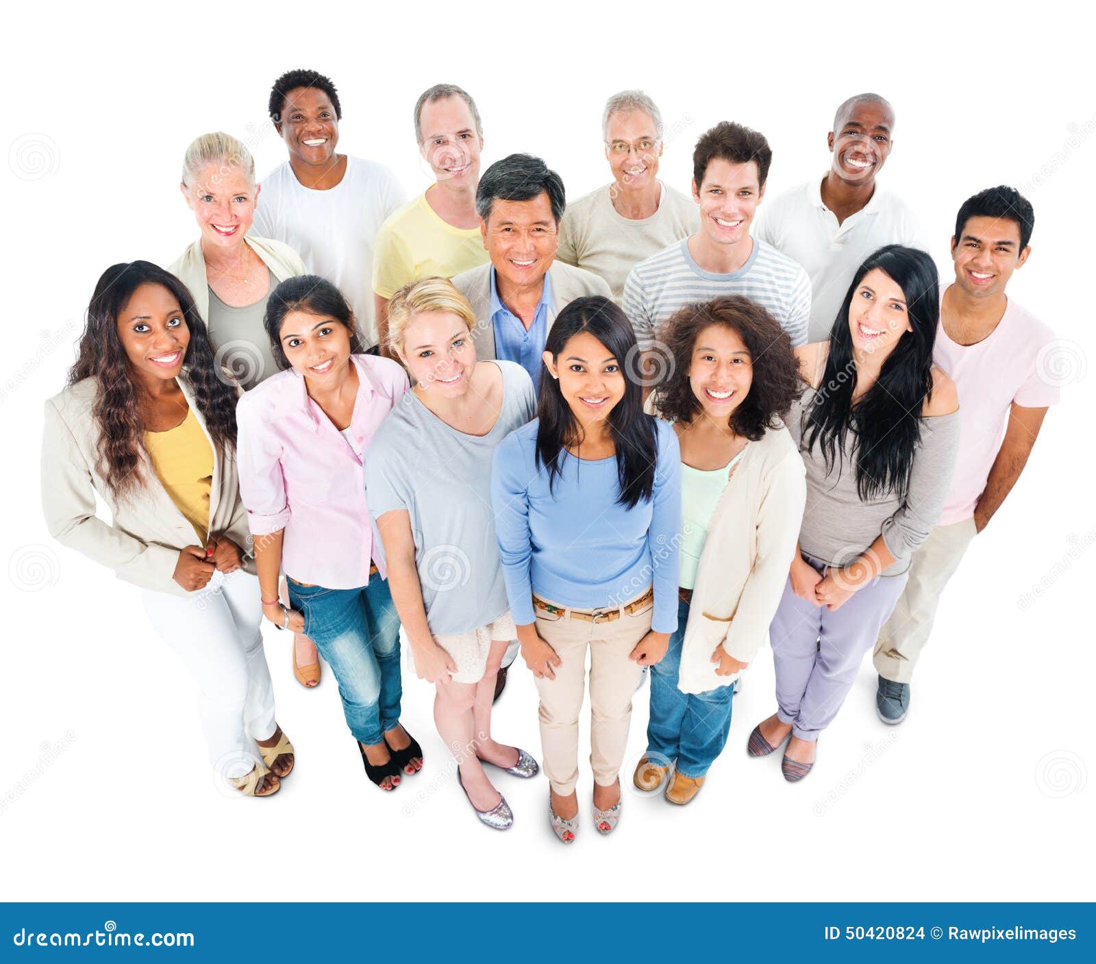 Grote Groep Het Multi-etnische Mensen Glimlachen Stock Foto - Image of ...
