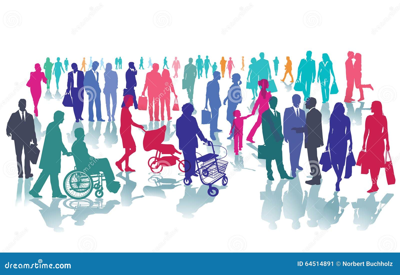 Grote groep mensen vector illustratie. Illustration of groep - 64514891