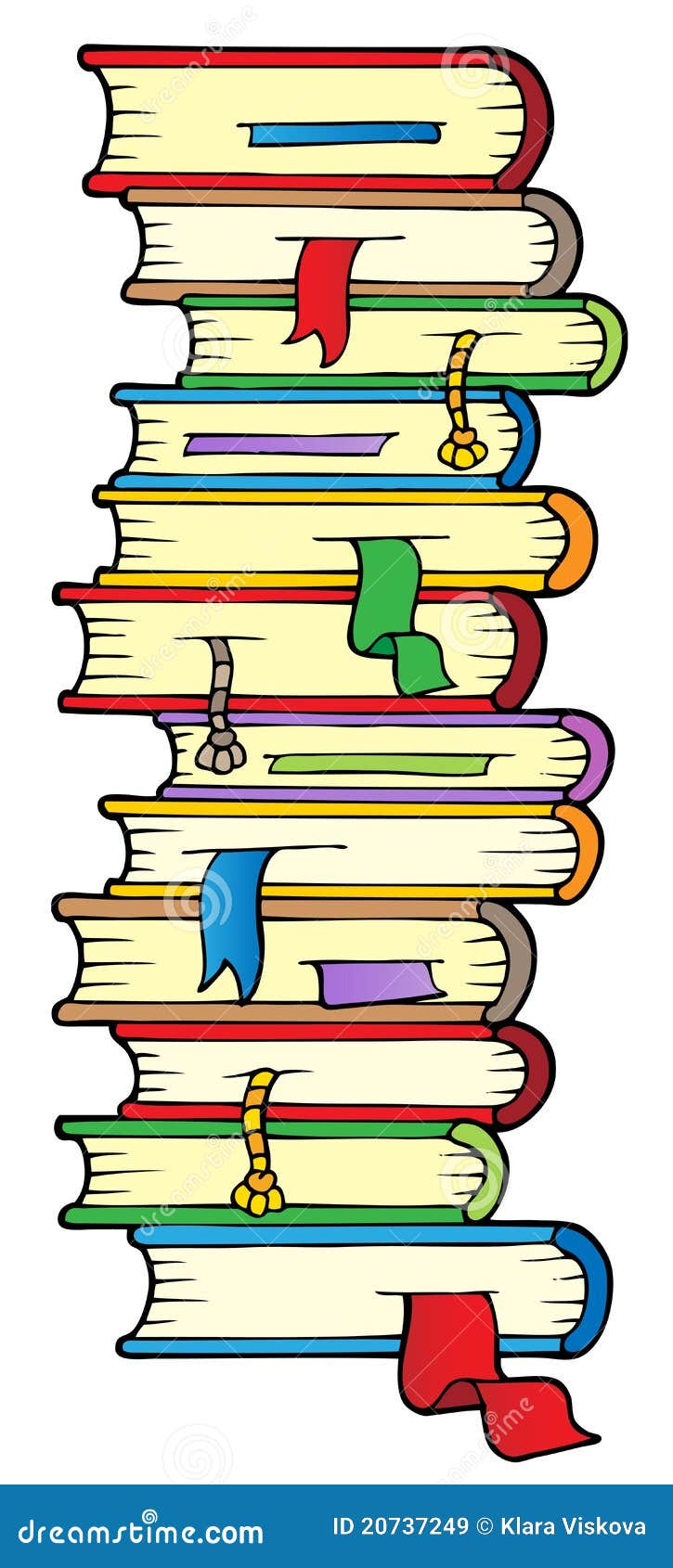 Grote kolom van boeken vector illustratie. Illustration of teken - 20737249