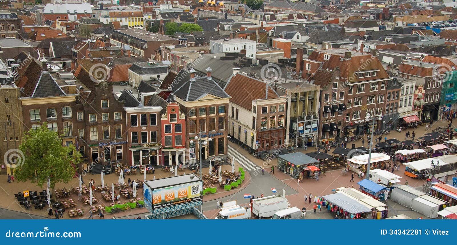 Grote Markt Groningen foto editorial. Imagem de junho - 34342281