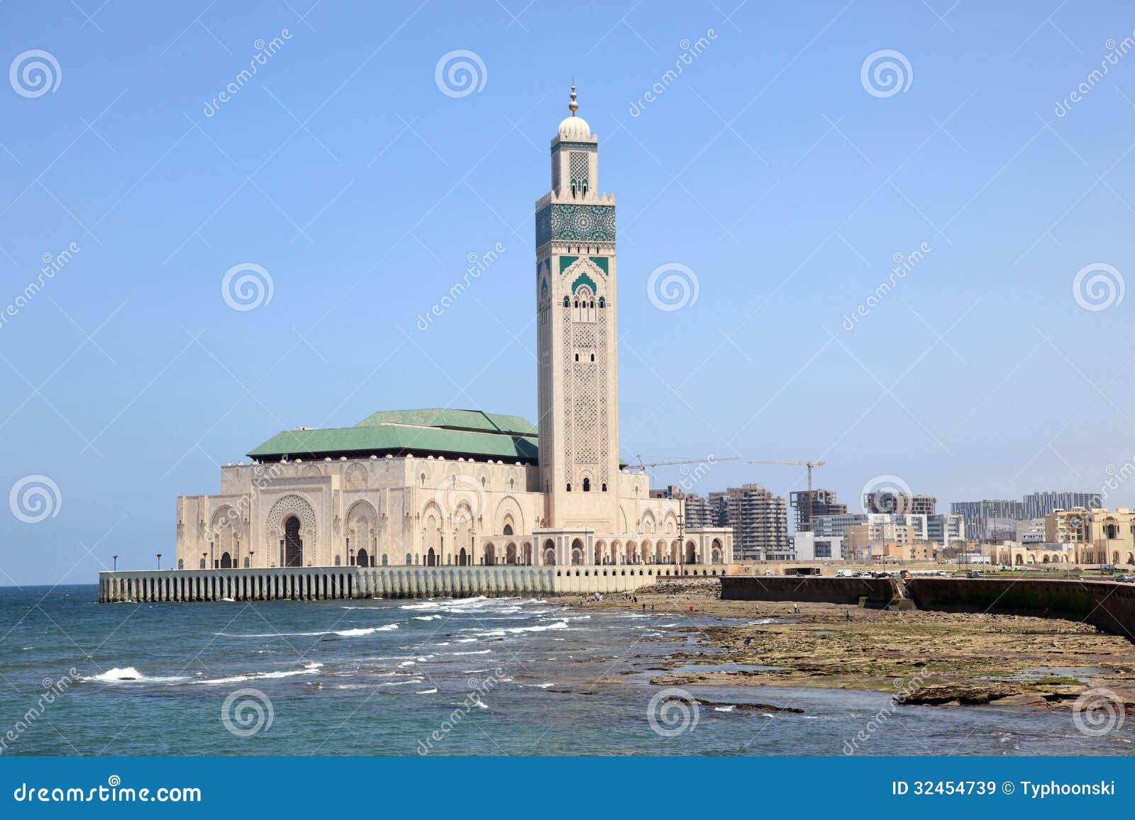 Grote Moskee in Casablanca, Marokko Stock Afbeelding - Image of kust ...
