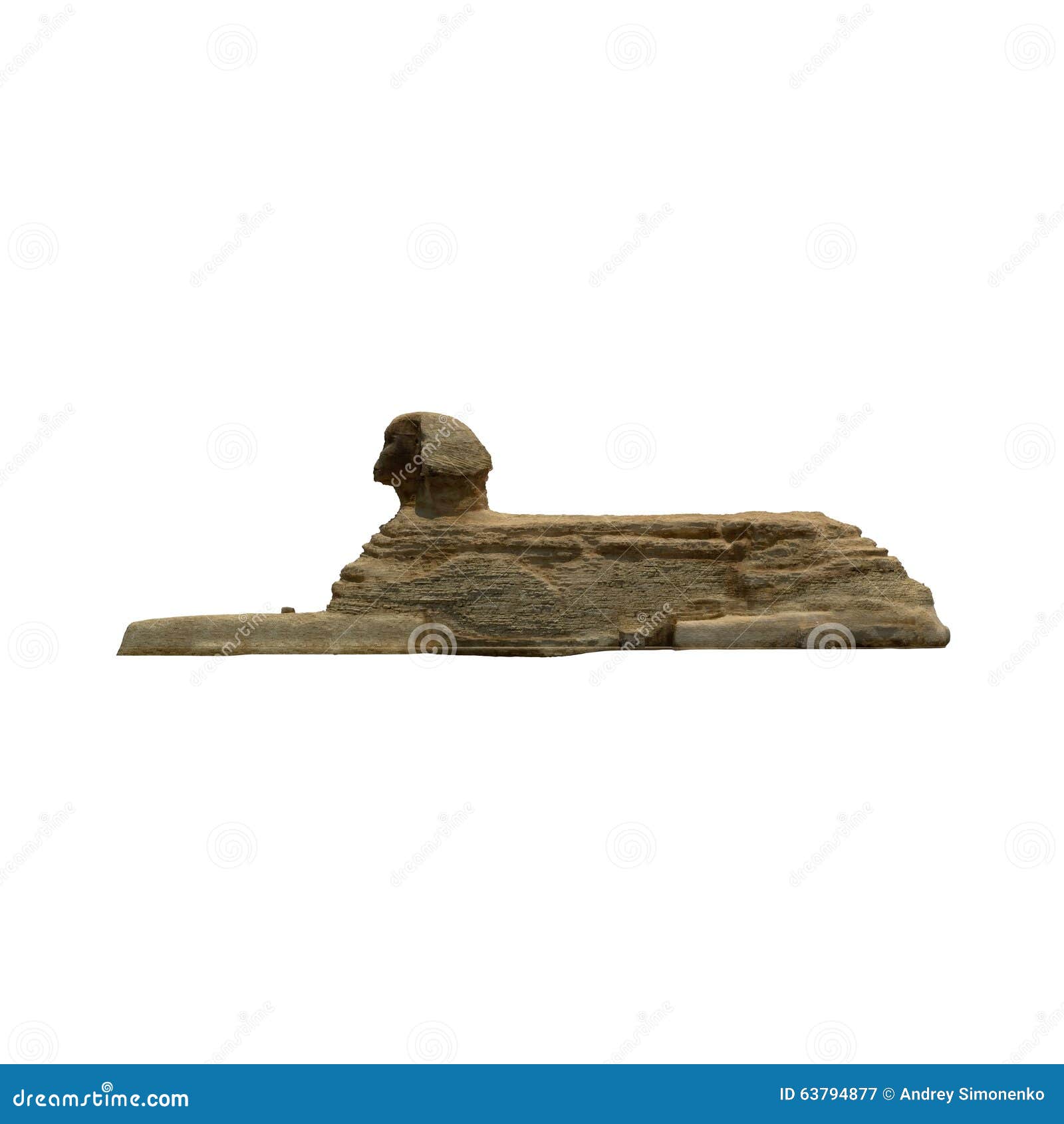 Grote Sfinx Van Giza Op Witte Achtergrond Stock Afbeelding - Image of ...