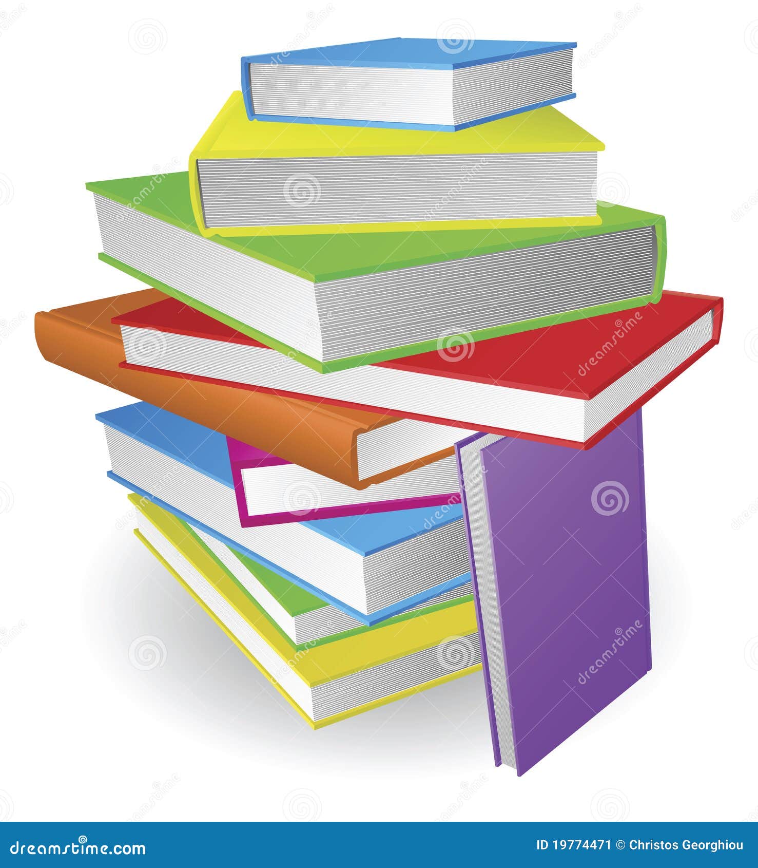 Grote Stapel Van Boekenillustratie Vector Illustratie - Illustration of ...