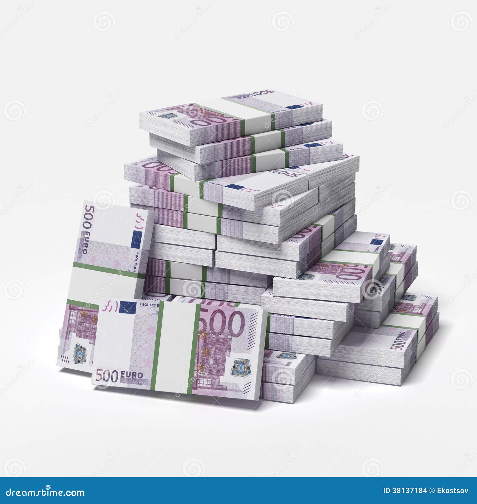 Grote stapel van euro stock illustratie. Illustration of financieel ...