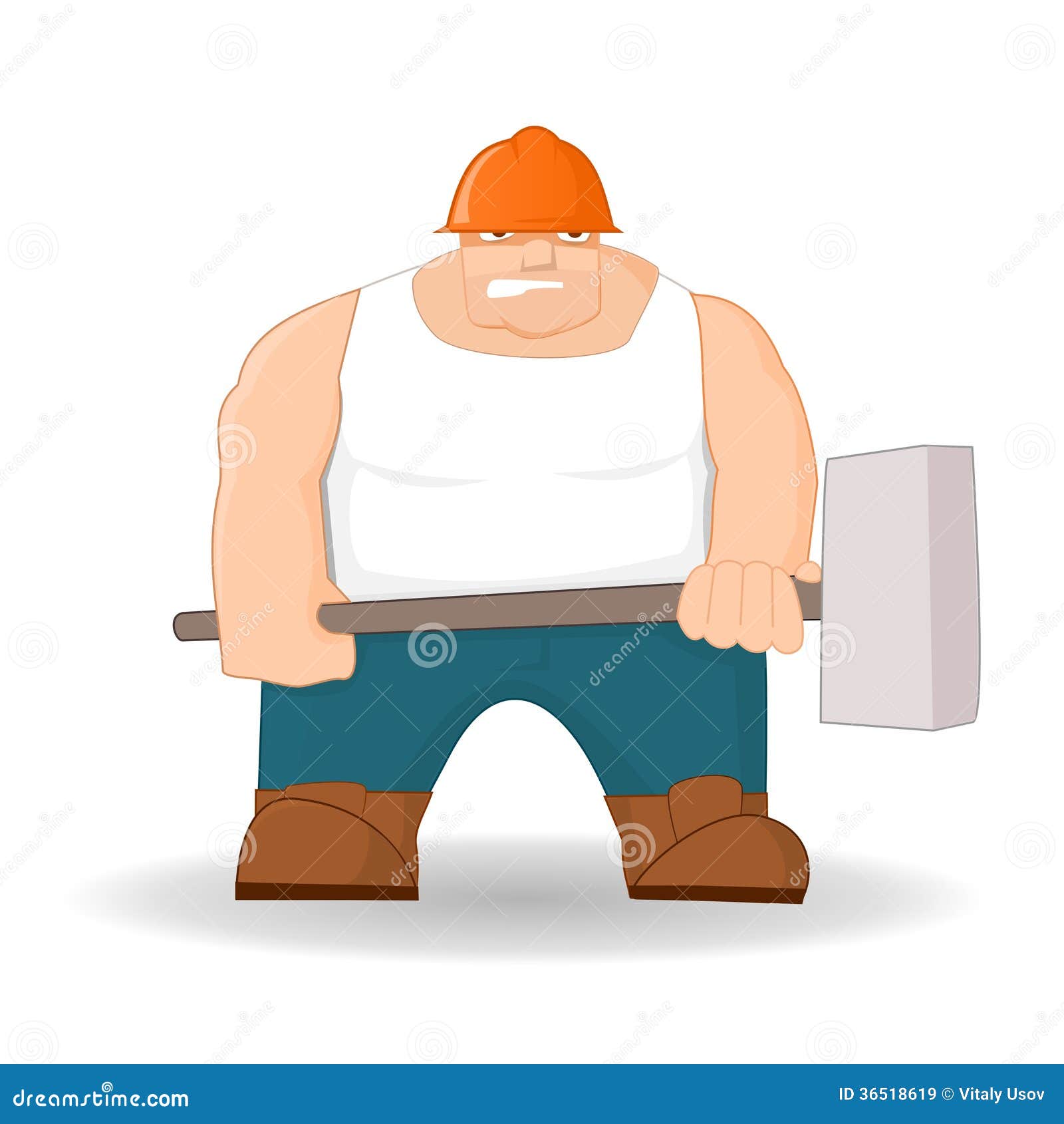 Grote werkman vector illustratie. Illustration of hamer - 36518619