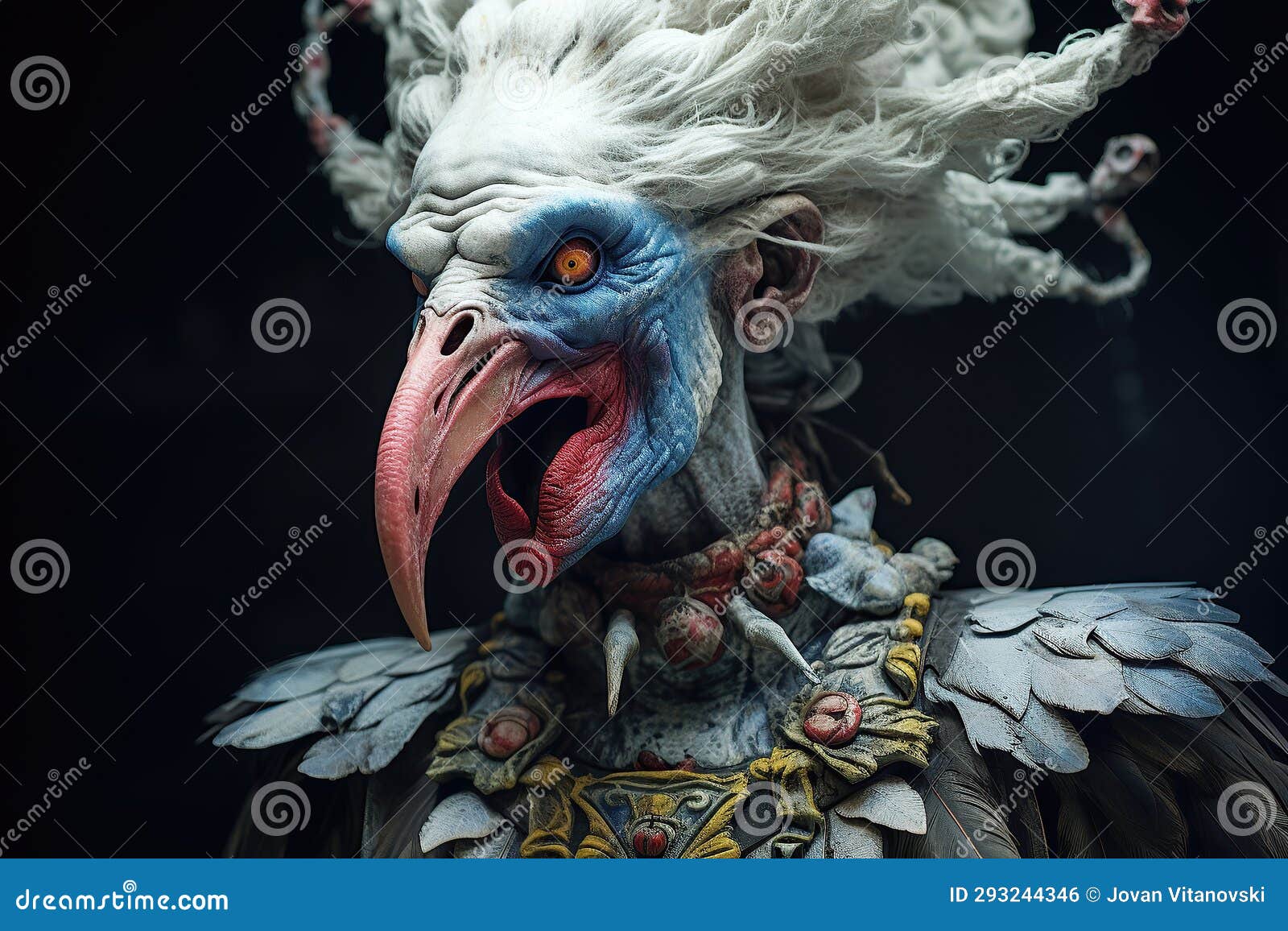 Grotesque Creature on Black Background Stock Illustration ...