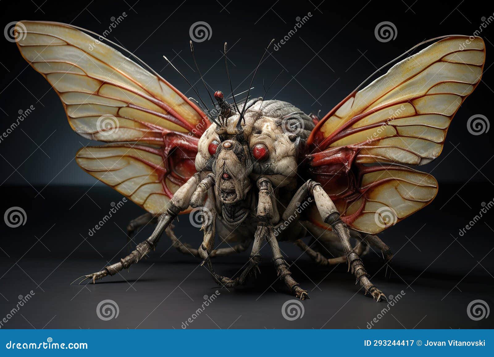 Grotesque Creature on Black Background Stock Illustration ...