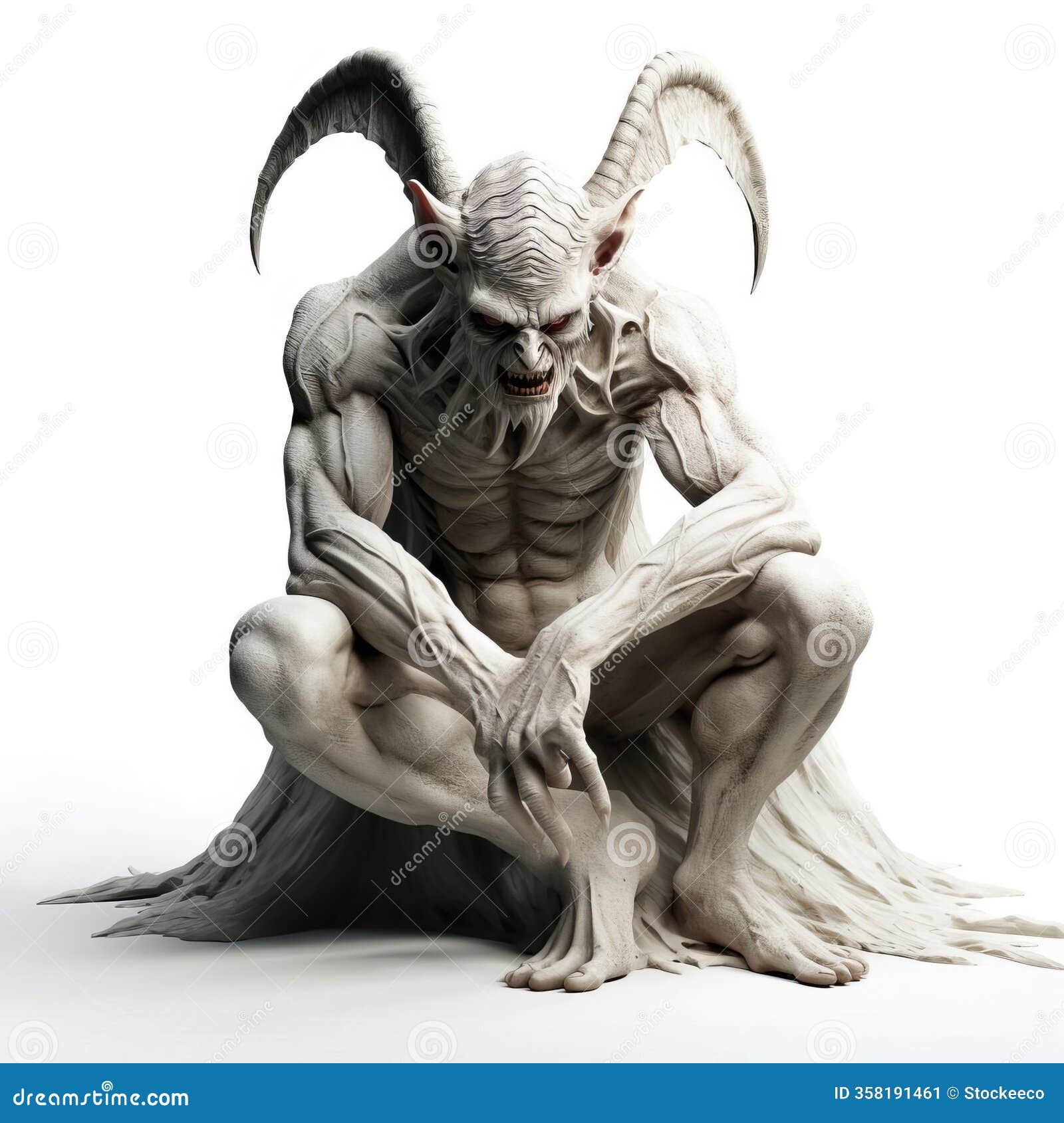 Grotesque Horned Creature in Dramatic Dark Fantasy Setting Stock ...