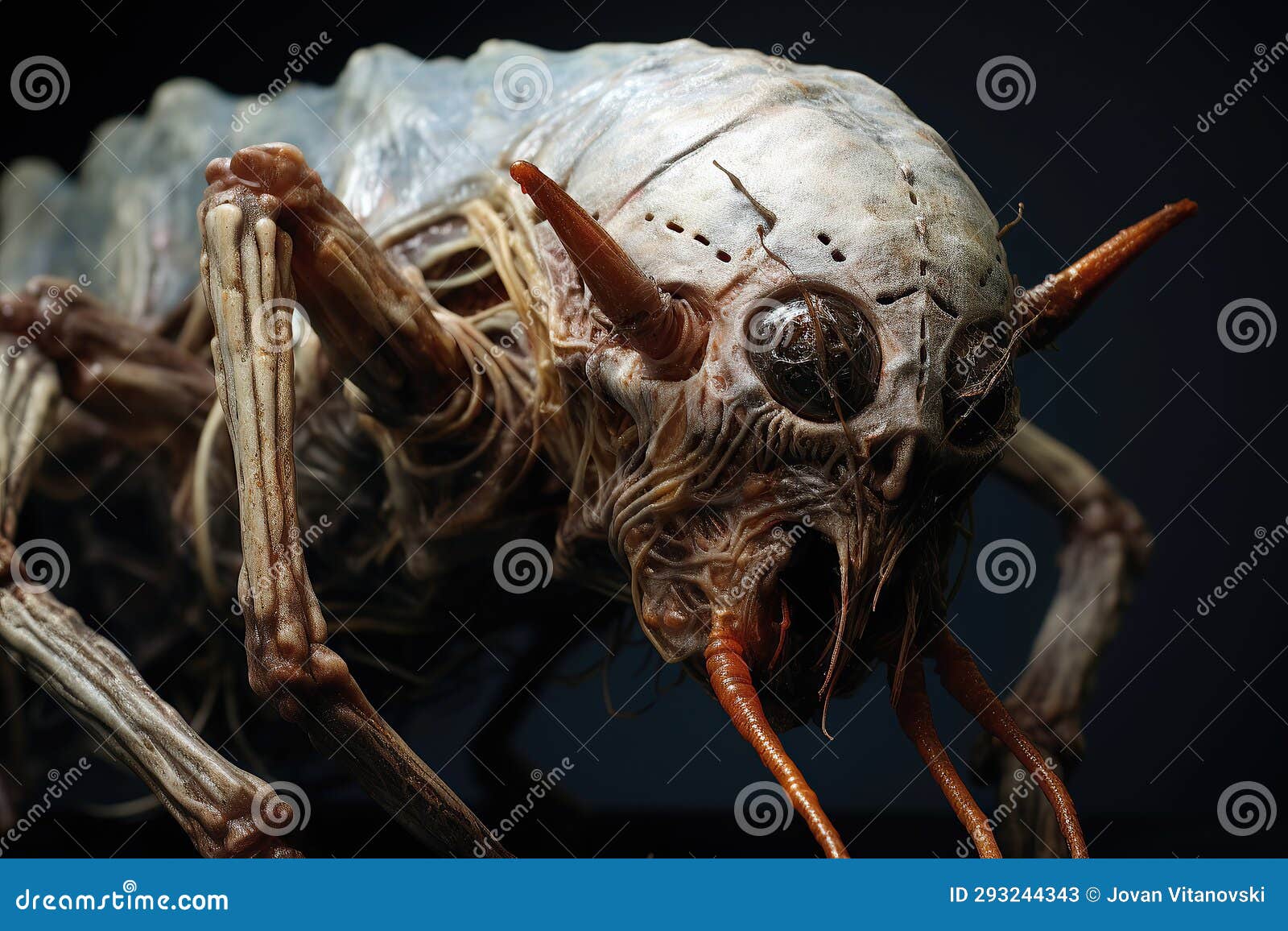 Grotesque Creature On Black Background Stock Photography ...