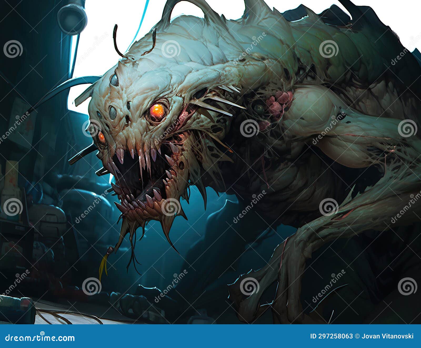 Grotesque hybrid creature stock illustration. Illustration of antennae ...