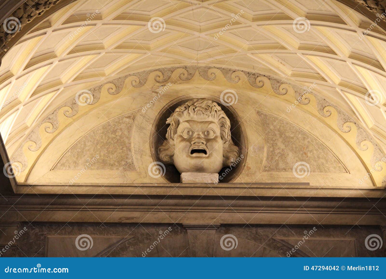 Grotesque Stone Head editorial photography. Image of glow - 47294042