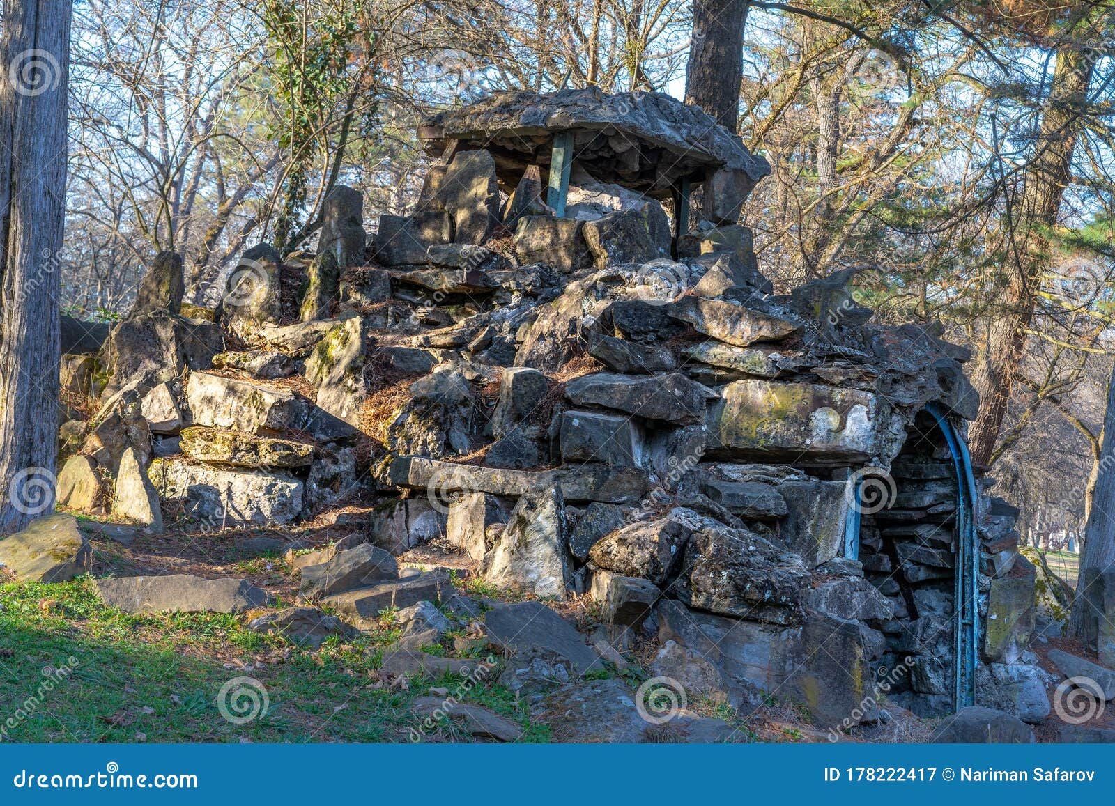A grotto built of stones stock image. Image of grottoes - 178222417