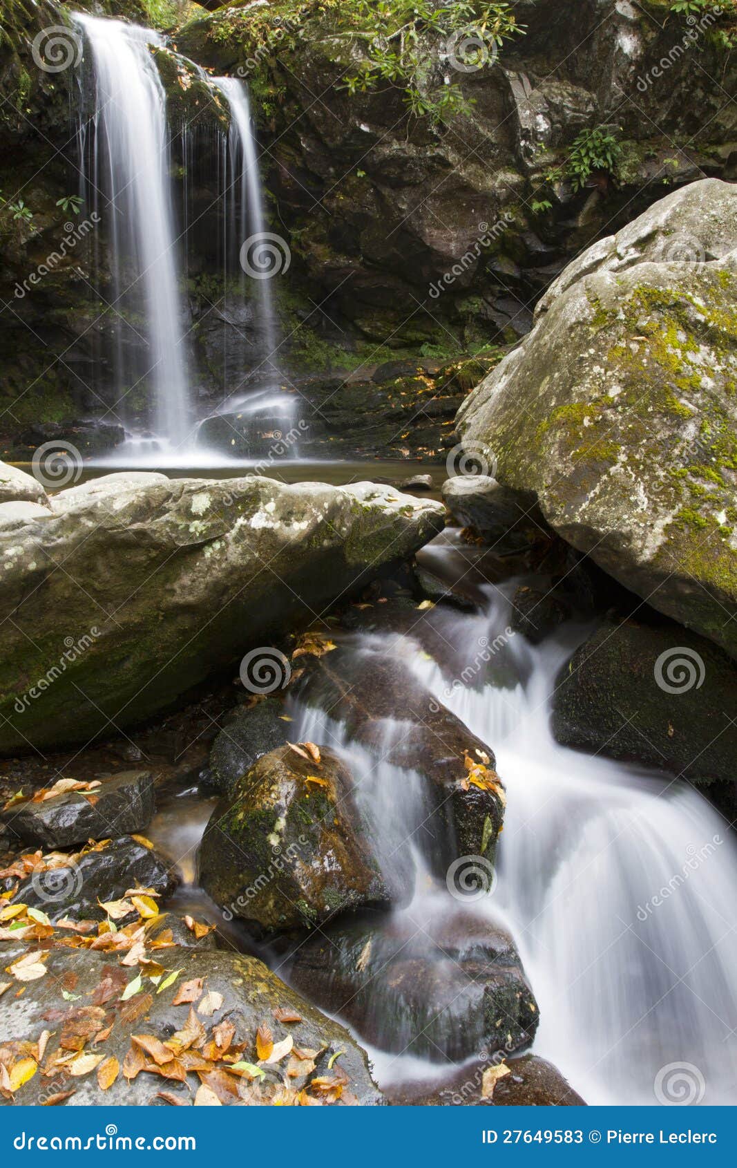 Grotto Falls in Autumn, Great Smoky Mountains NP Stock Image - Image of ...