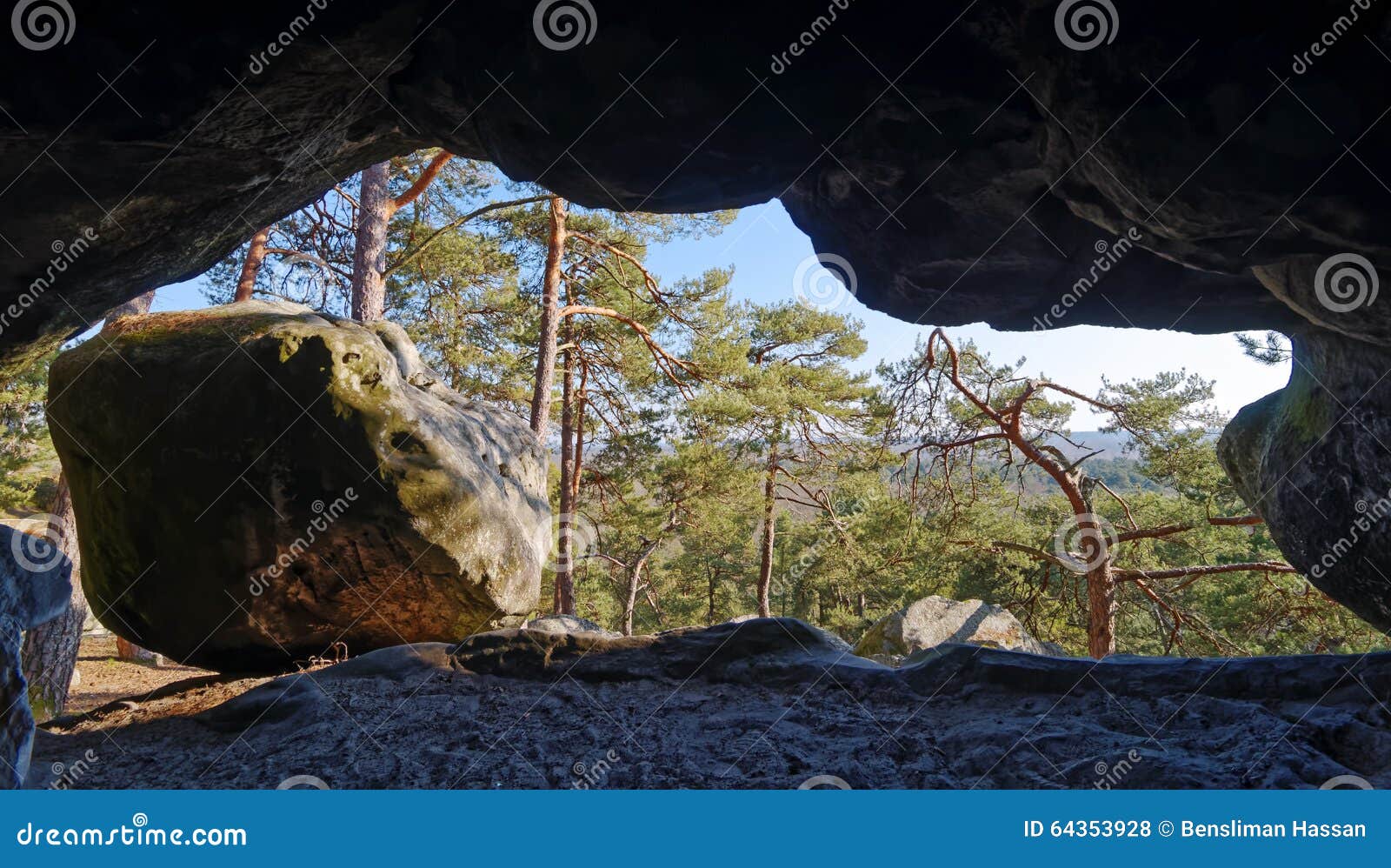 Grotto in Fontainebleau Forest Stock Photo - Image of france, nature ...