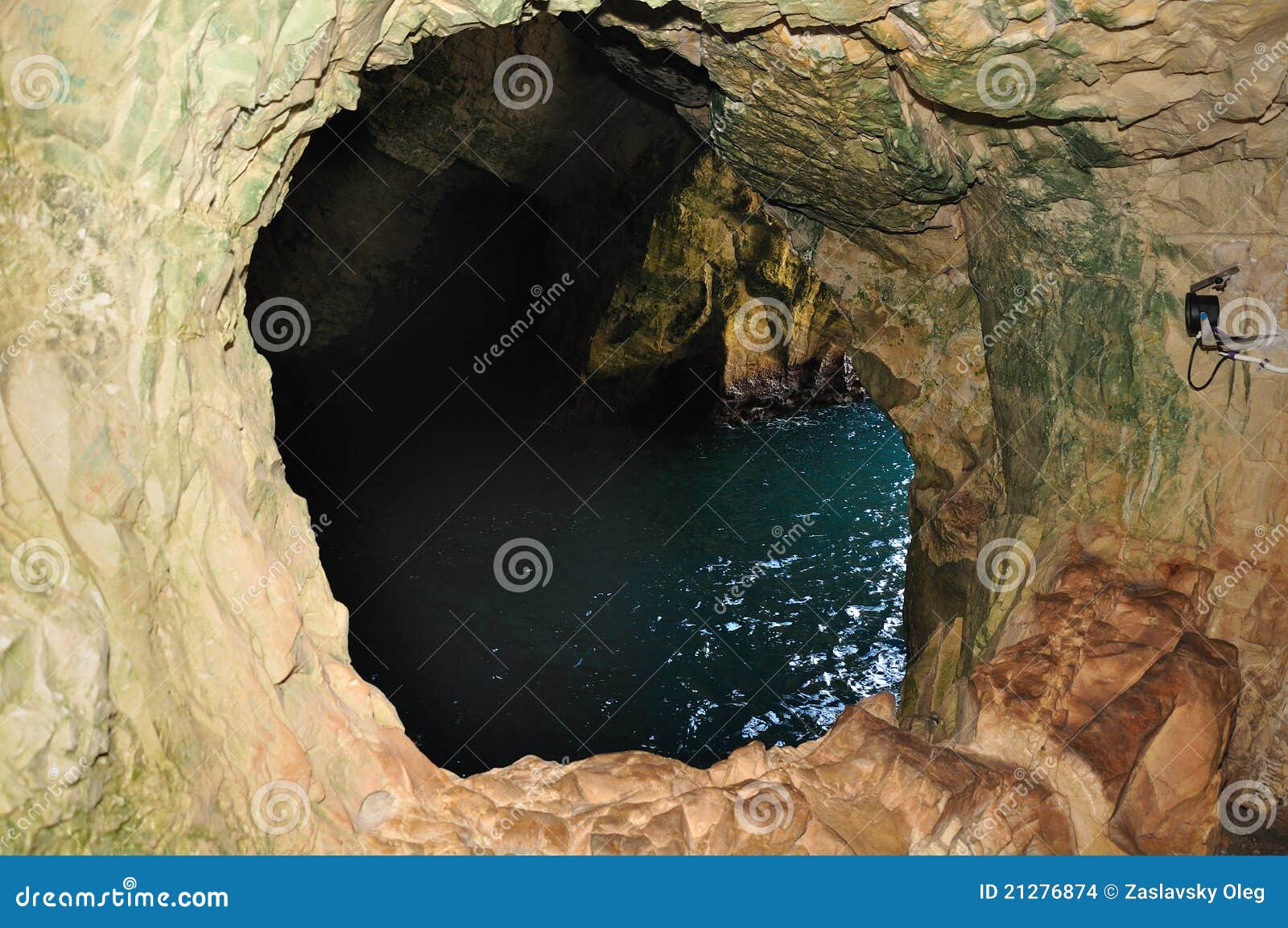Grotto with sea water. stock photo. Image of attraction - 21276874