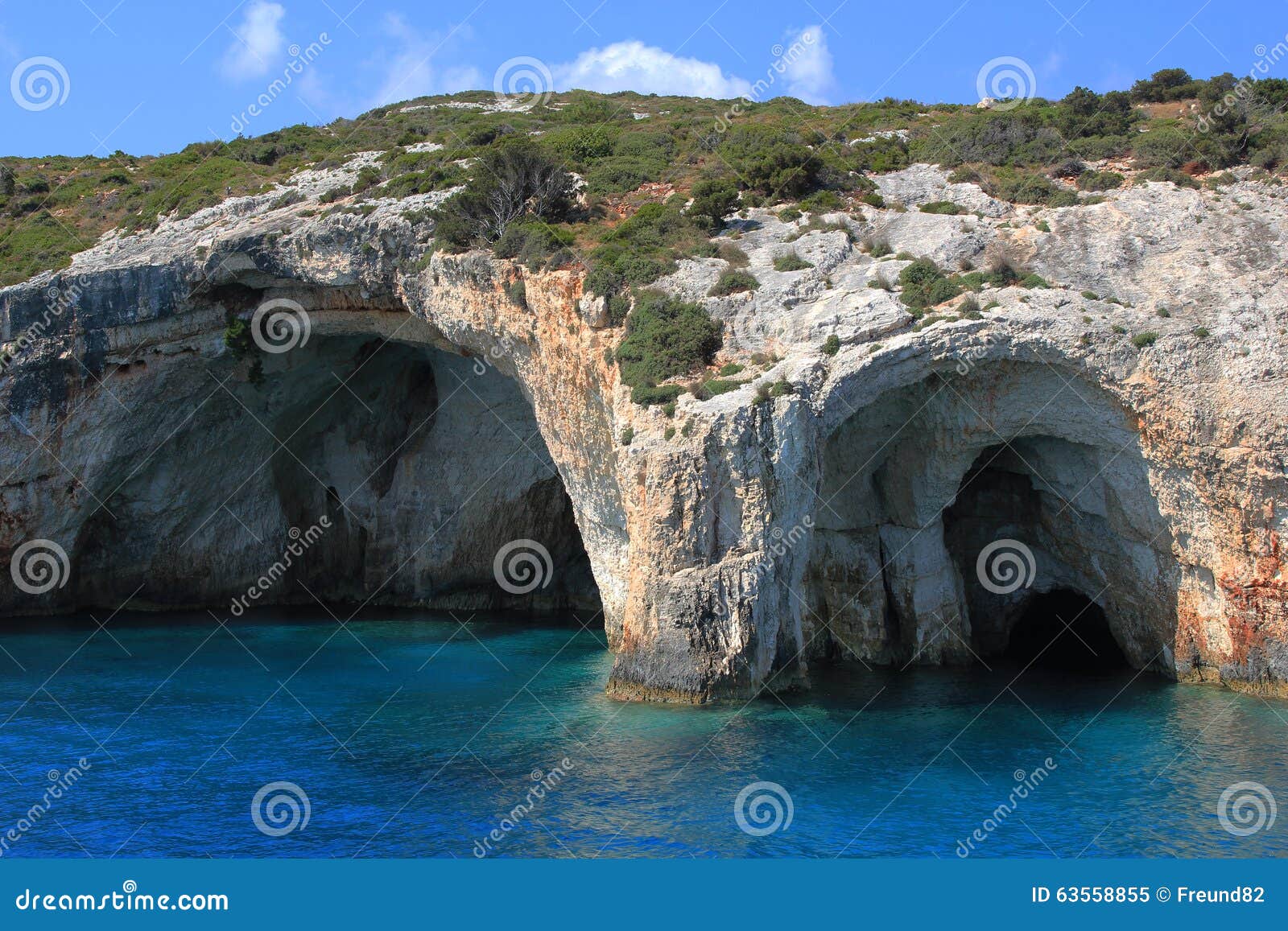 Grottos in Zakynthos stock image. Image of caves, island - 63558855